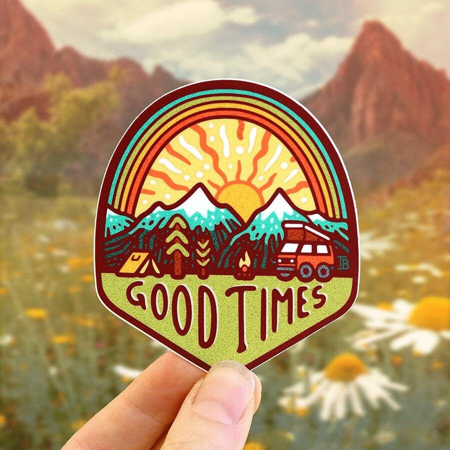 GOOD TIMES // Weatherproof Outdoor & Vanlife Sticker // Vinyl - Etsy