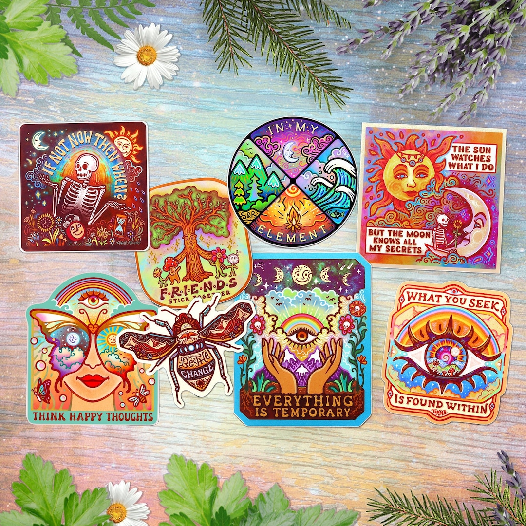 Sticker Pack of 8 // WITCHY Sticker Bundle // Vinyl 3 Magical, Mystical ...