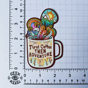 FIRST COFFEE → Then ADVENTURE// Weatherproof Outdoor Sticker // Vinyl 4 ...