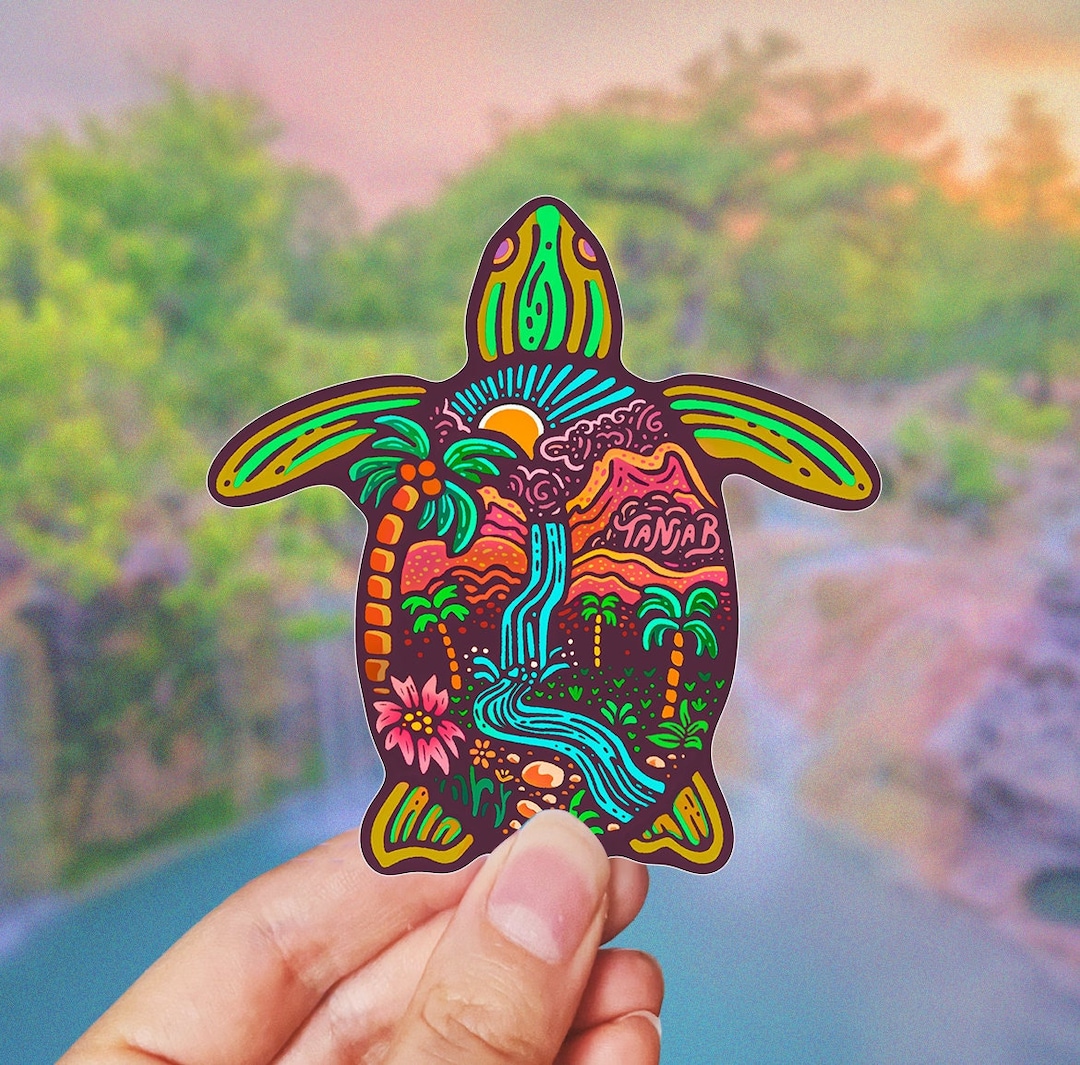 SEA TURTLE // Weatherproof Outdoor Sticker // Vinyl 3" - Waterfall ...