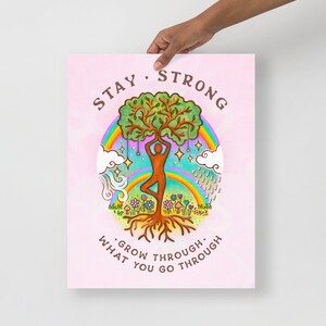 INNER STRENGTH // Tree Art Print Growth, Roots, Spiritual // Vibrant ...