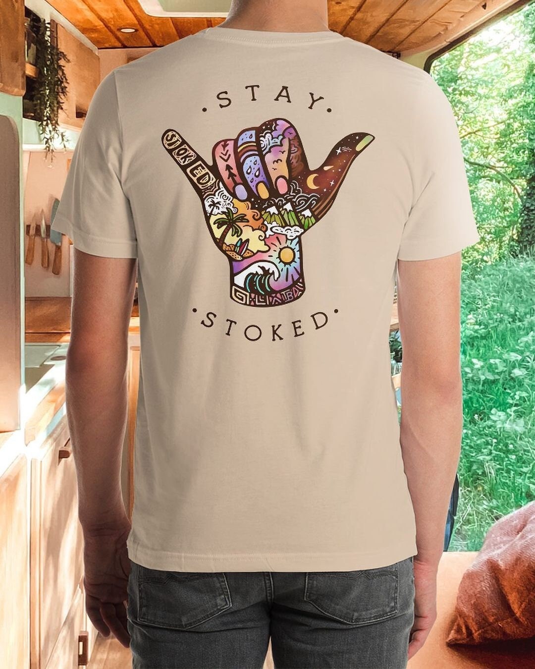 STAY STOKED T-shirt // Beach, Trippy & Hippie - Etsy