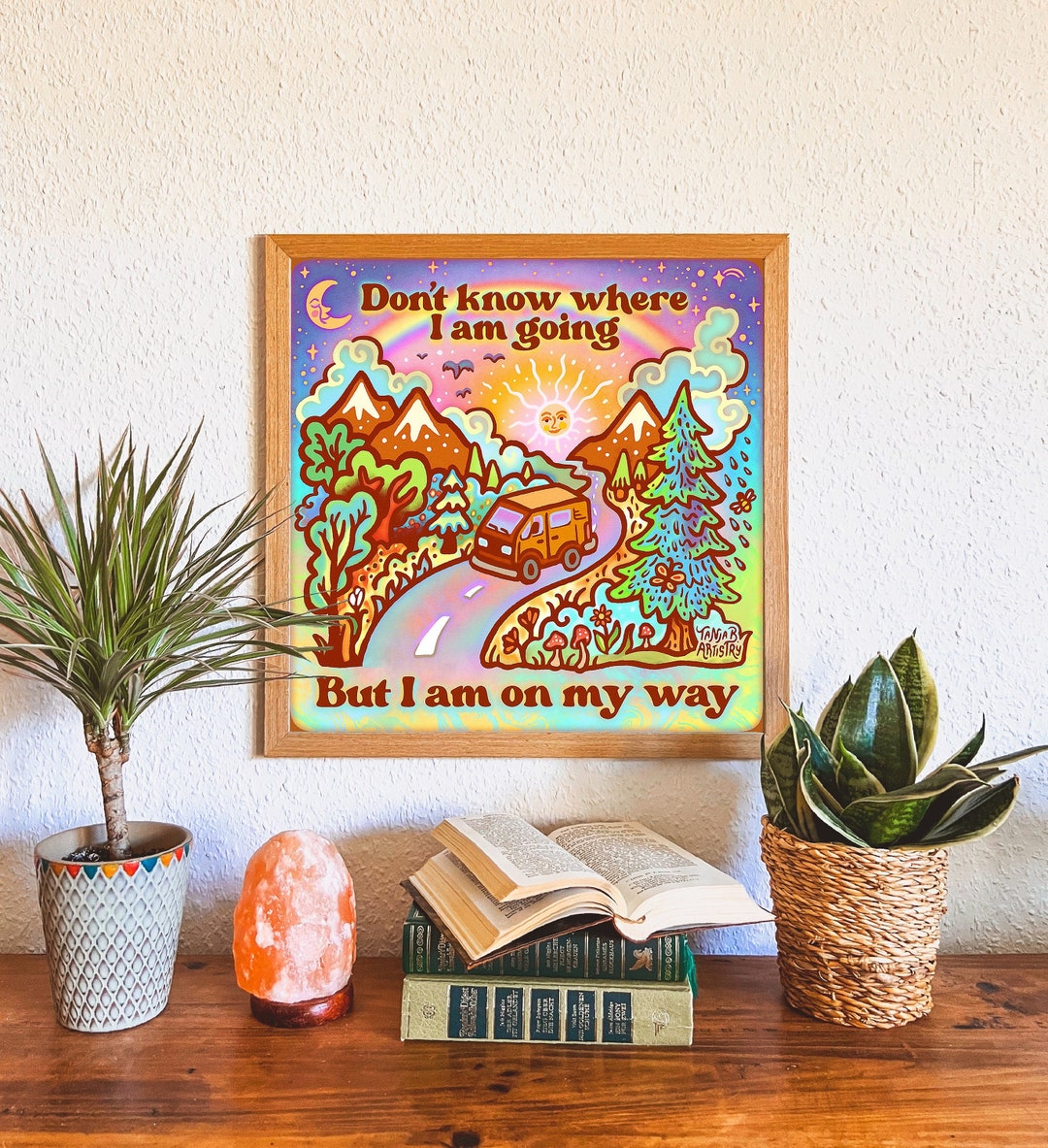 ON MY WAY Poster // Van Art Print - Journey, Trippy, Groovy // Vibrant ...