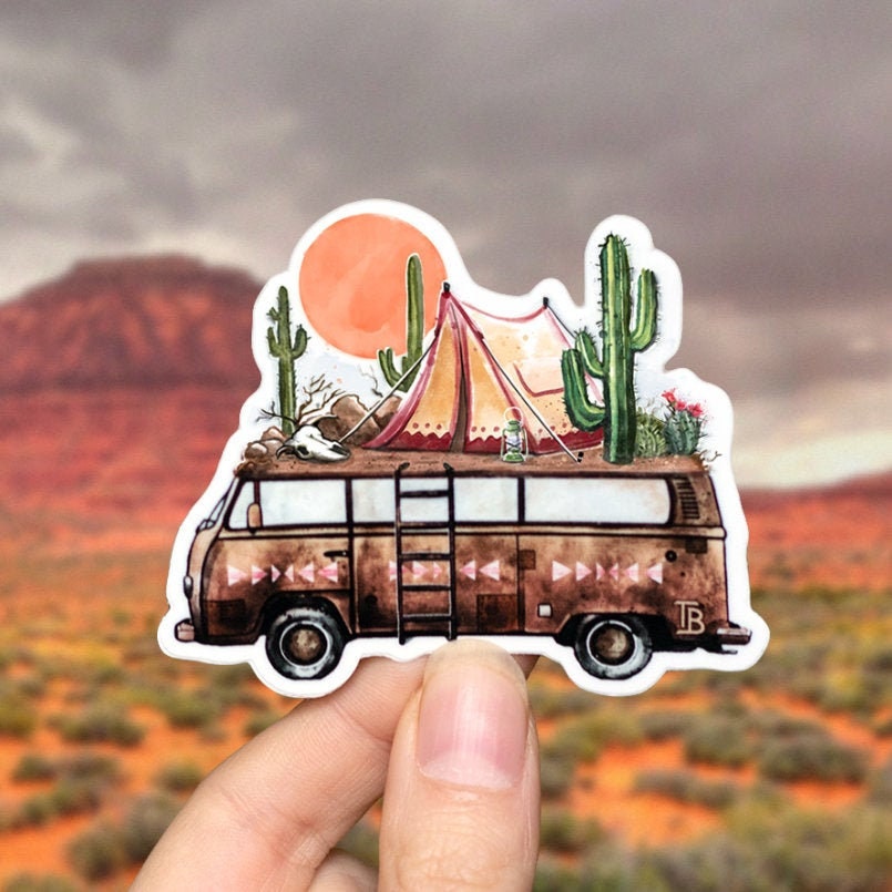 DESERT VAN // Weatherproof Outdoor & Vanlife Sticker // Vinyl | Etsy