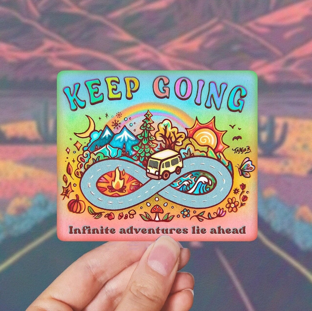 KEEP GOING // Weatherproof Outdoor Sticker // Vinyl 4" - Van, Roadtrip ...