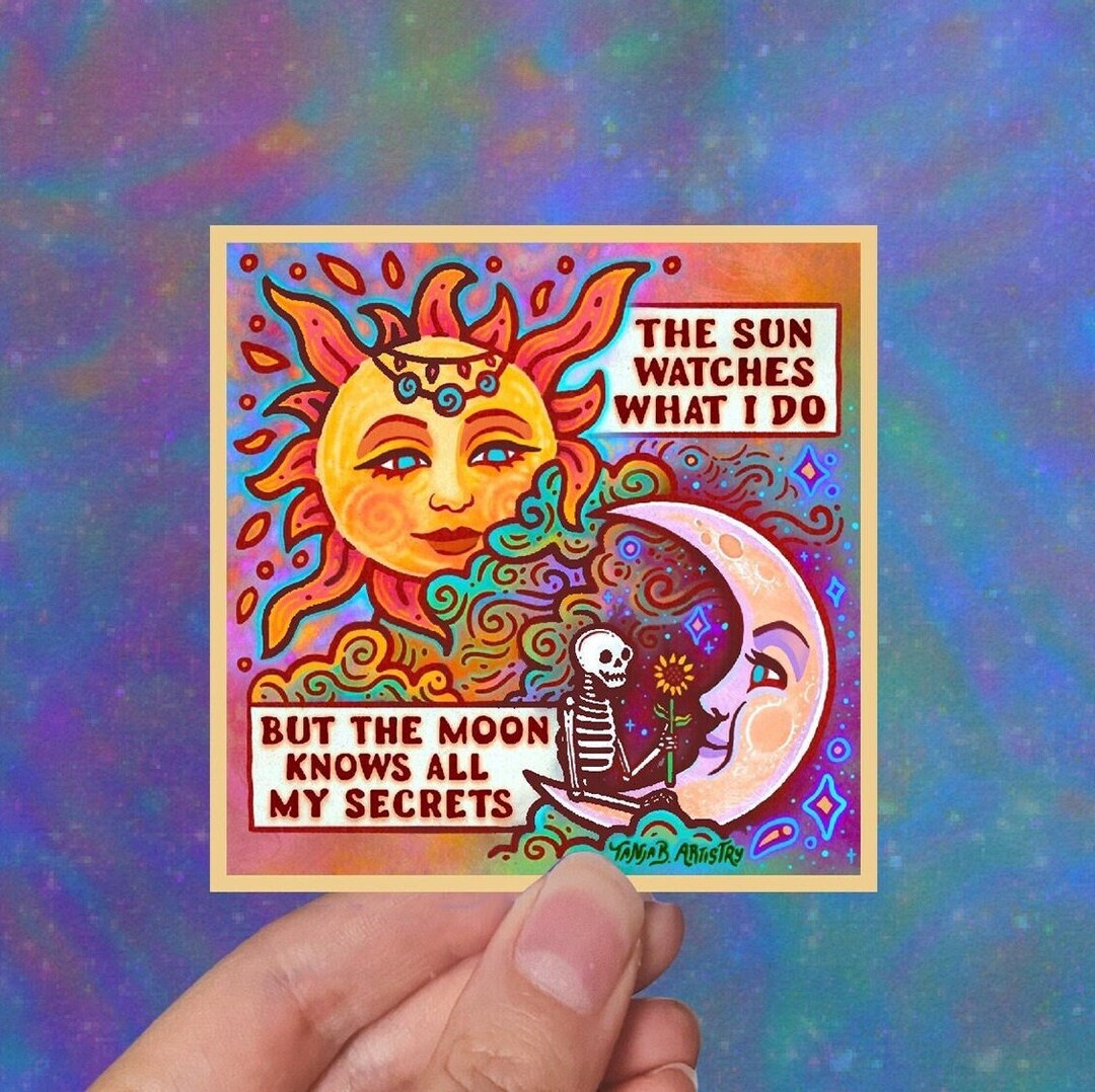 SUN, MOON and SECRETS // Weatherproof Outdoor Sticker // Vinyl 3 ...