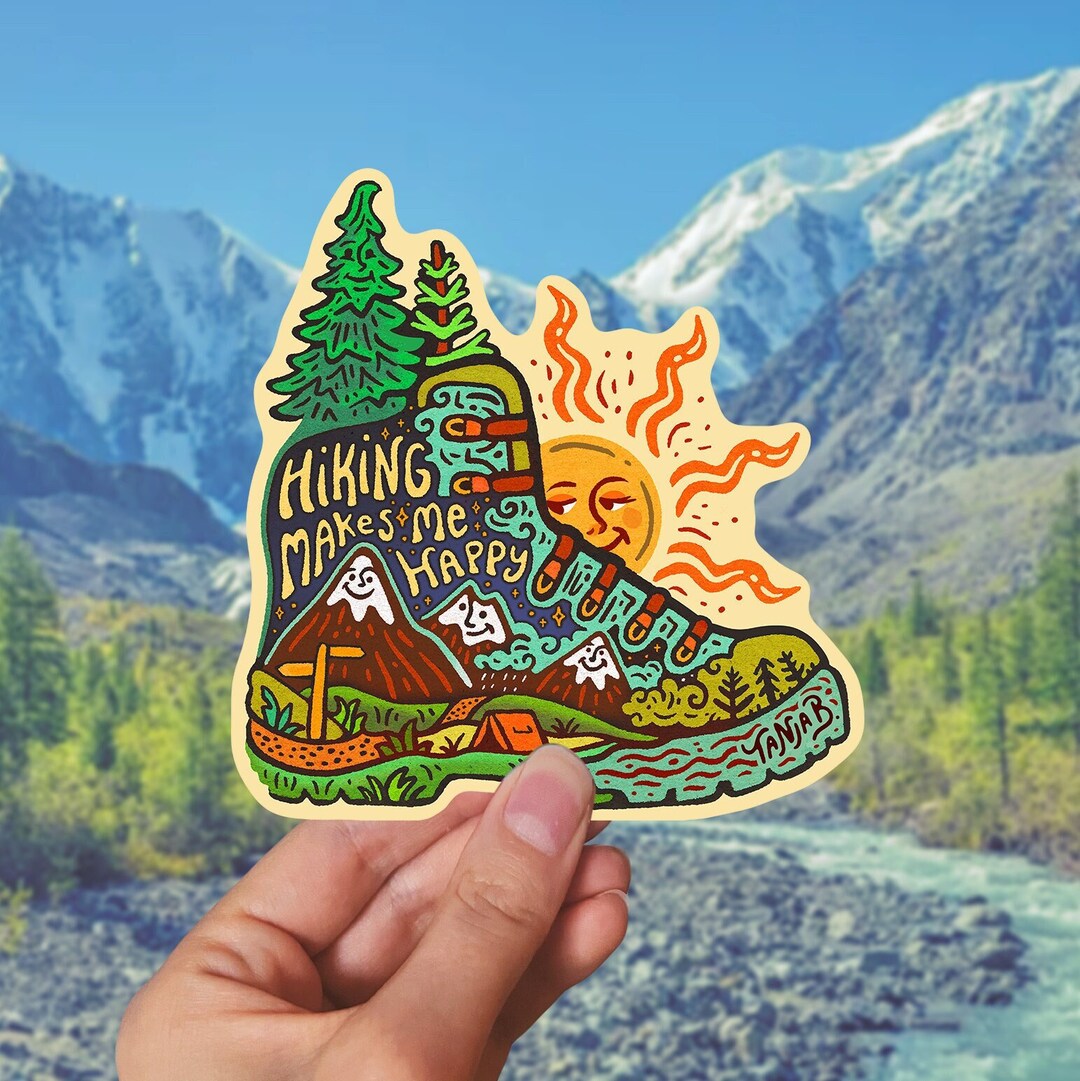 HIKING MAKES Me HAPPY // Weatherproof Outdoor Sticker // Vinyl 4 Nature ...