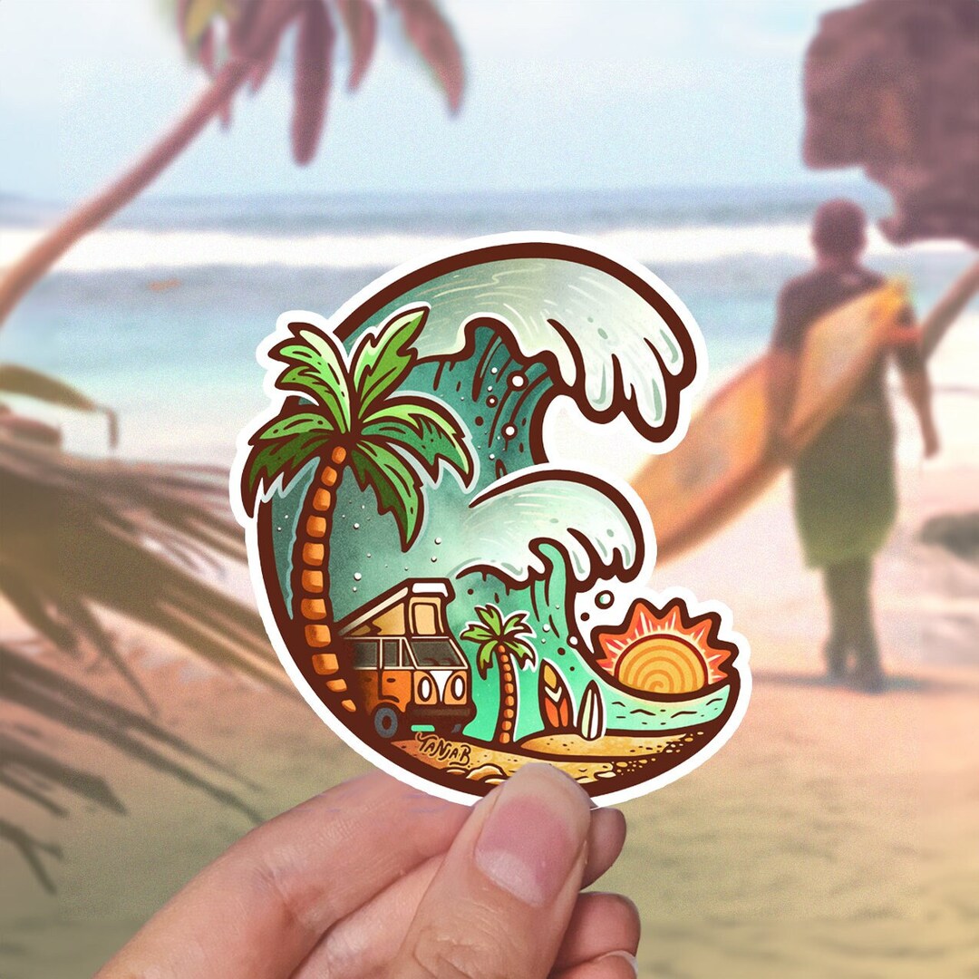 RIDE THE WAVE // Weatherproof Outdoor & Vanlife Sticker // Vinyl 3 ...