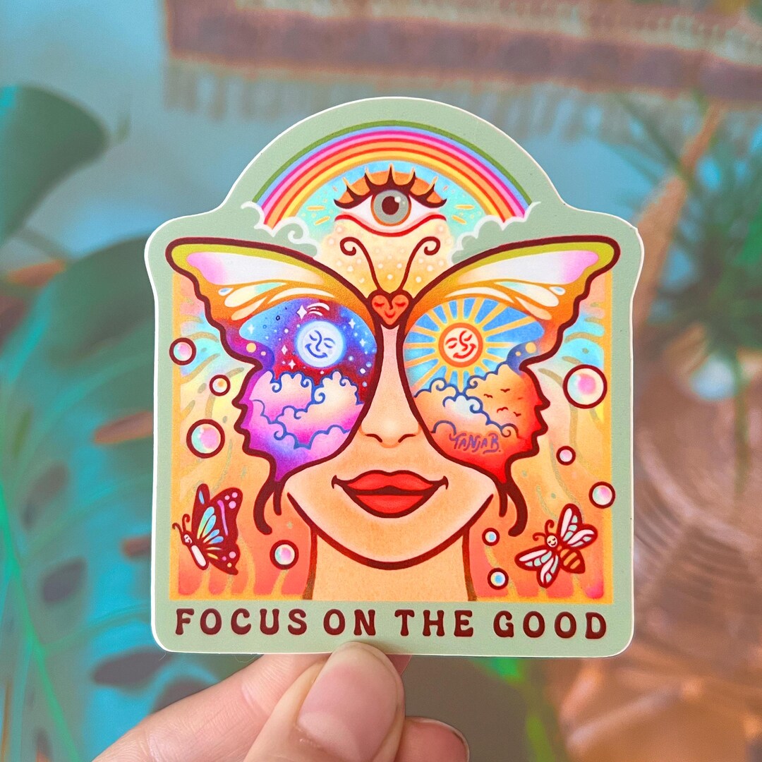 FOCUS on the GOOD // Weatherproof Outdoor Sticker // Vinyl 3" - Hippie ...