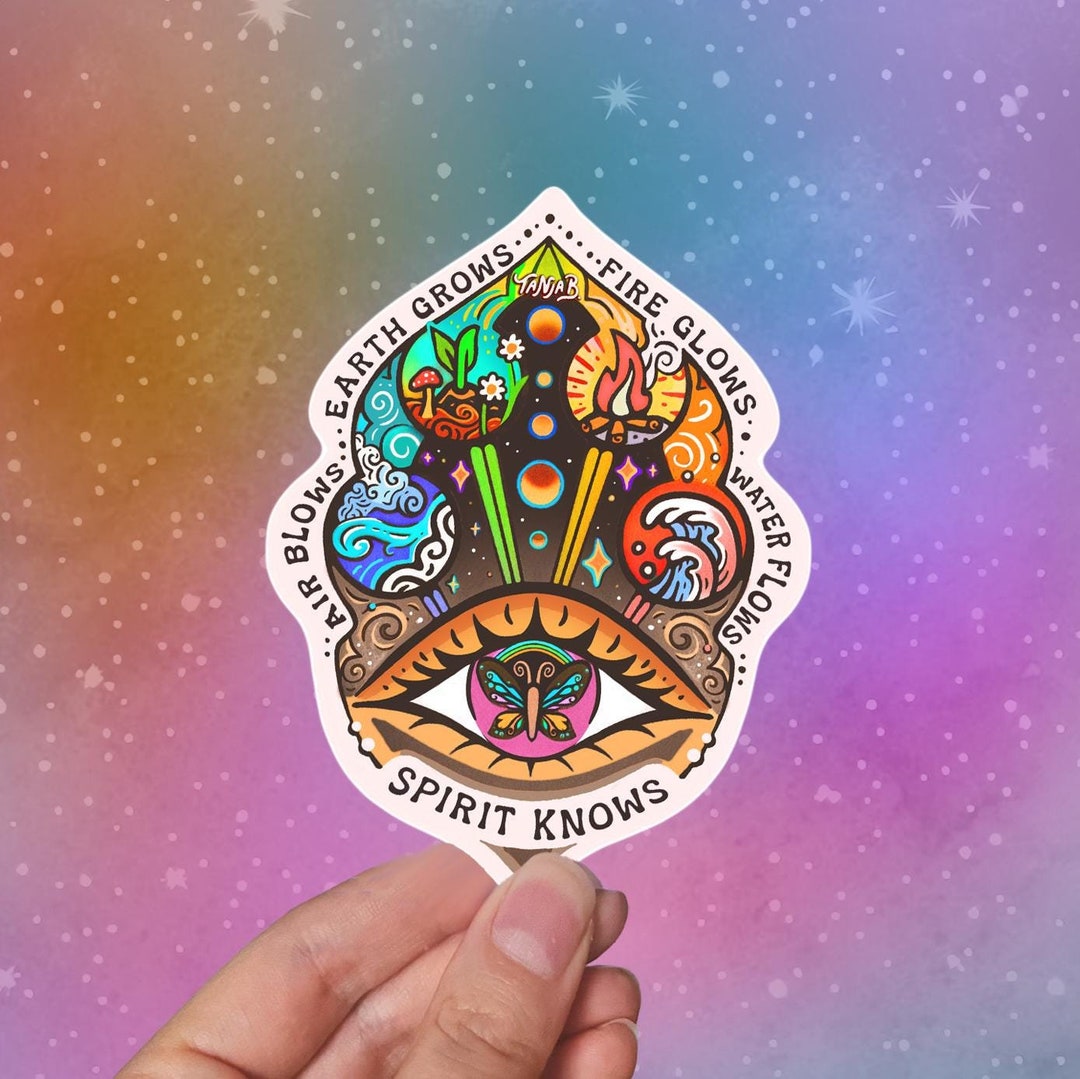 5 ELEMENTS // Grounding Vinyl Sticker // Spiritual Witchy Sticker - Etsy