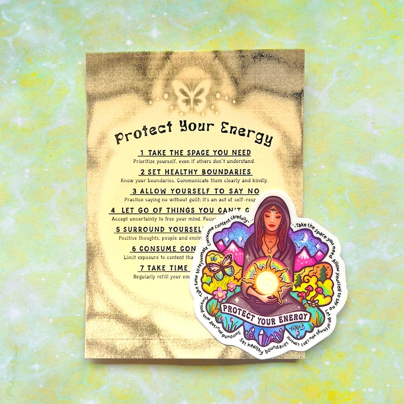 Protect Your Energy // Inner Light Guide + Sticker // Spiritual ...