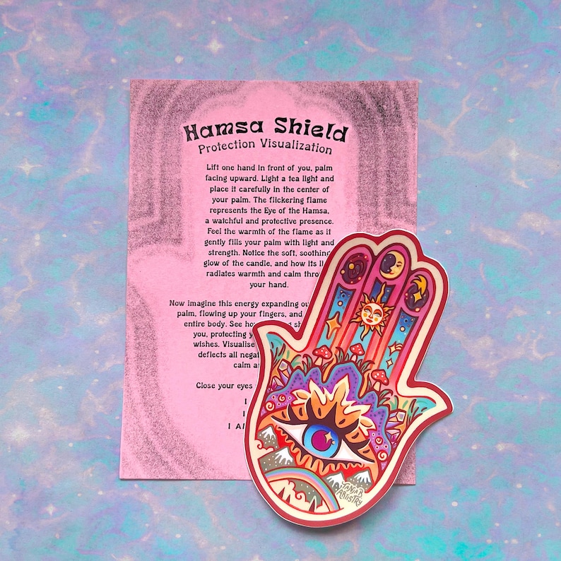 HAMSA HAND // Weatherproof Outdoor Sticker // Vinyl 4" - Nature ...