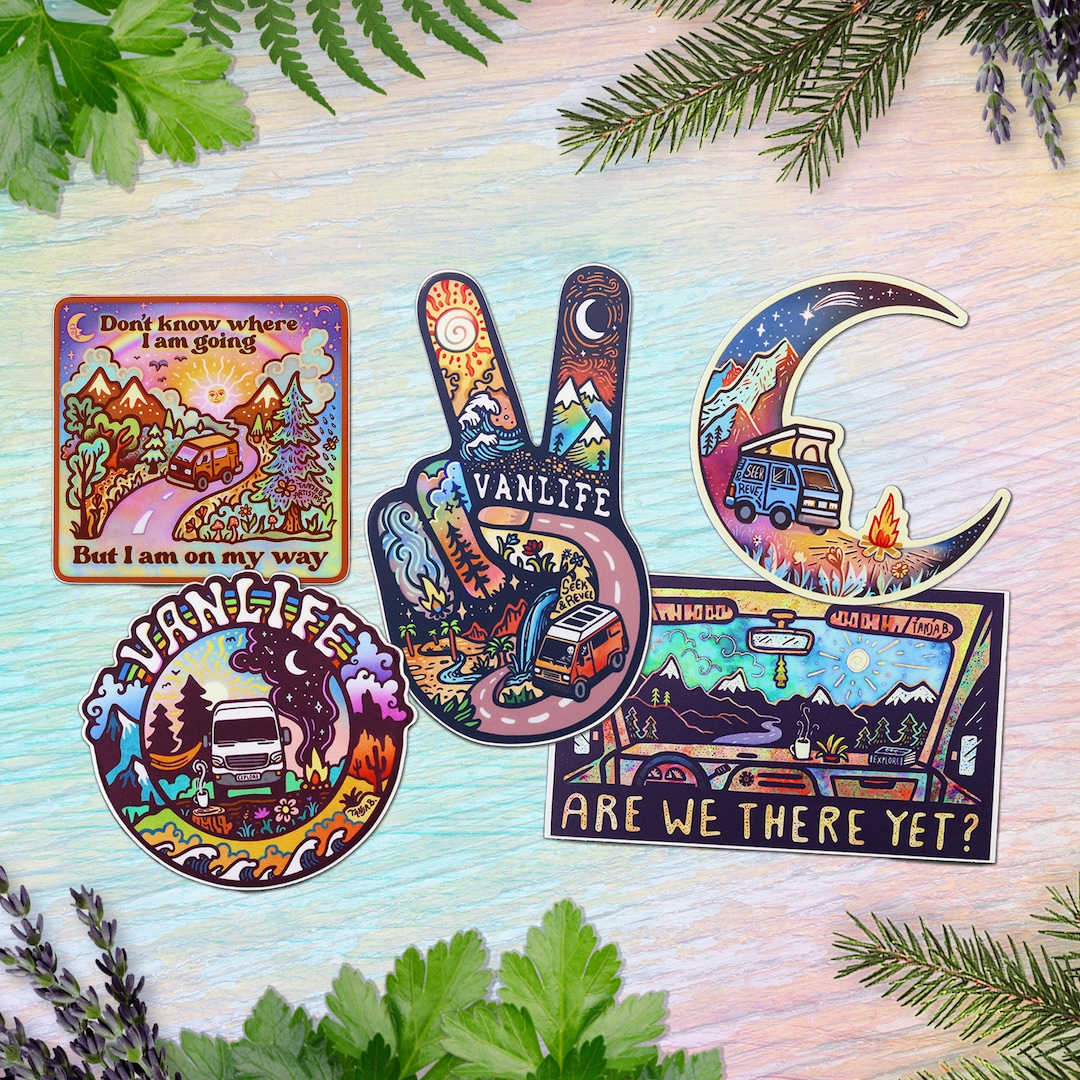 Sticker Pack of 5 // VANLIFE Sticker Bundle Stocking Stuffers - Etsy