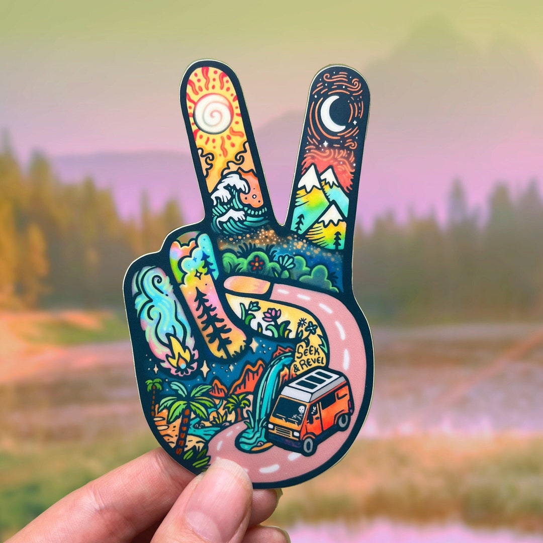V-SIGN // Weatherproof Outdoor and Laptop Sticker // Vinyl 4" - Peace ...