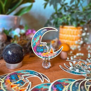 OVER THE MOON // Weatherproof Outdoor & Vanlife Sticker // Vinyl 3 ...