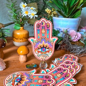 HAMSA HAND // Weatherproof Outdoor Sticker // Vinyl 4" - Nature ...