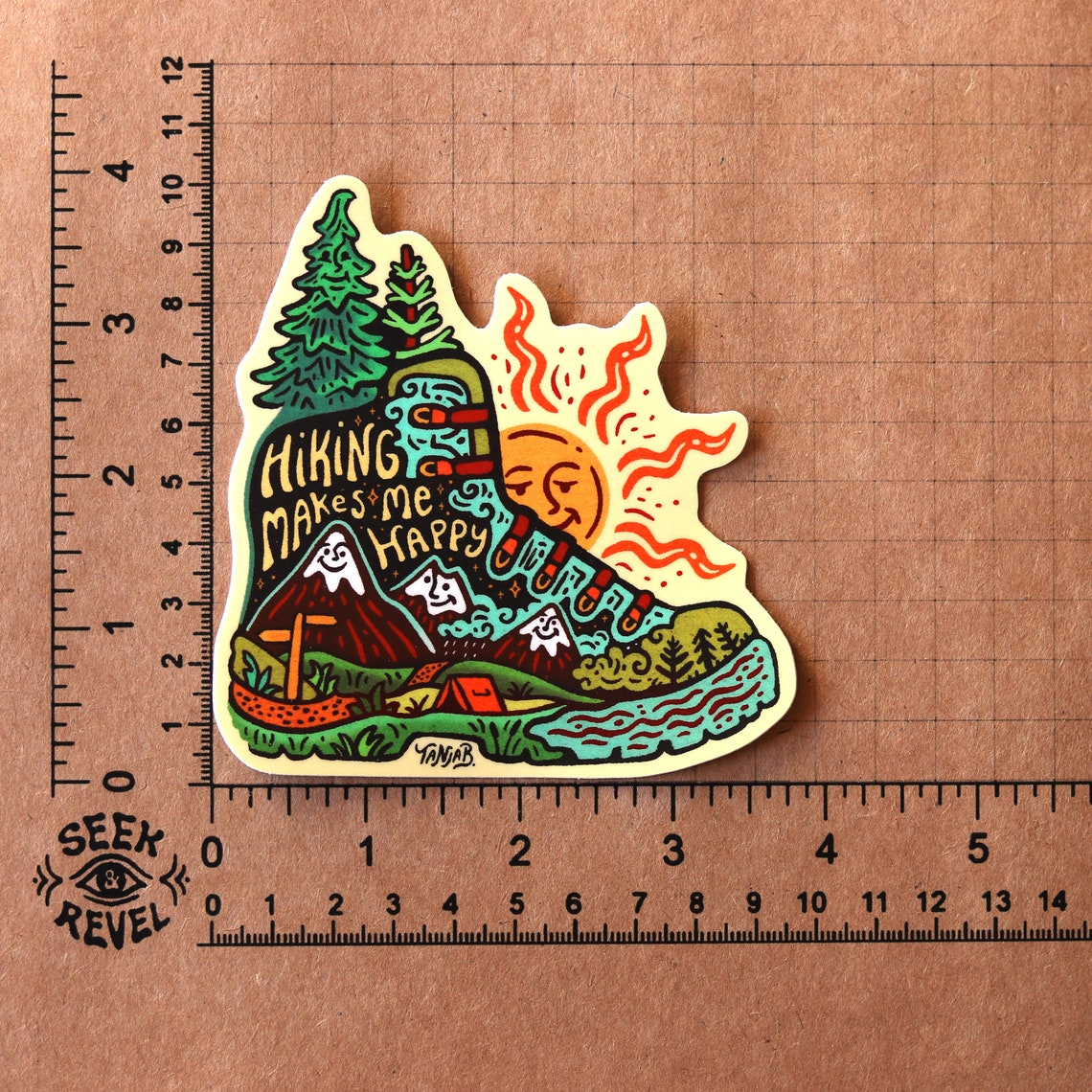 HIKING MAKES Me HAPPY // Weatherproof Outdoor Sticker // Vinyl - Etsy