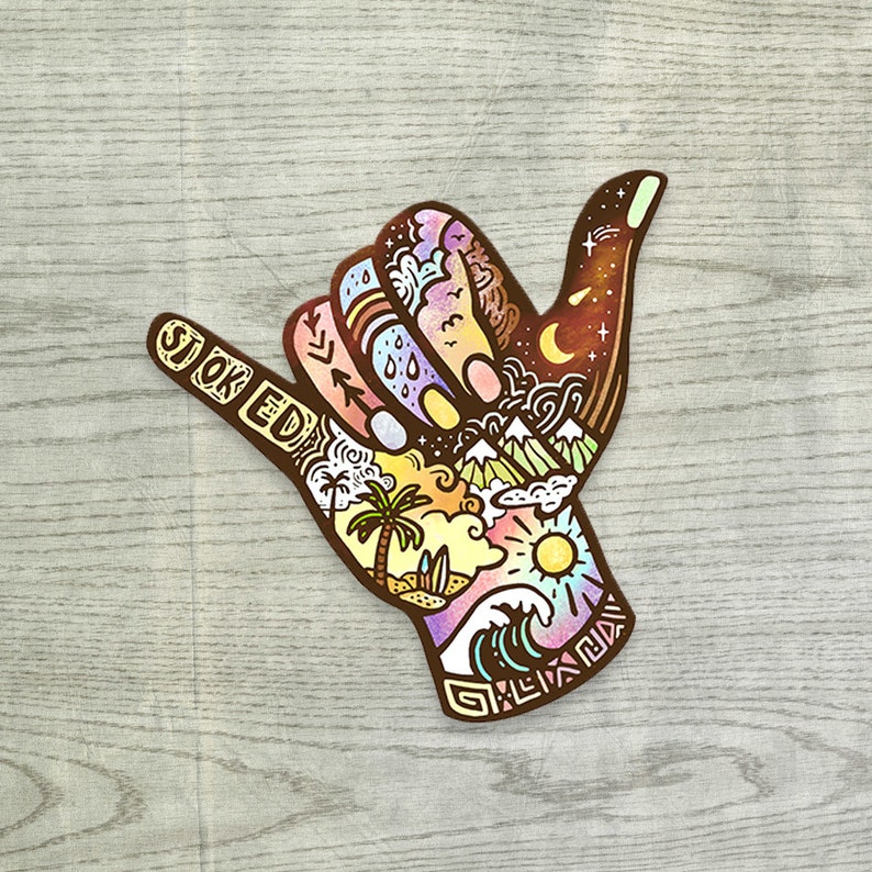 STOKED // Weatherproof Outdoor Sticker // Vinyl 4 | Etsy