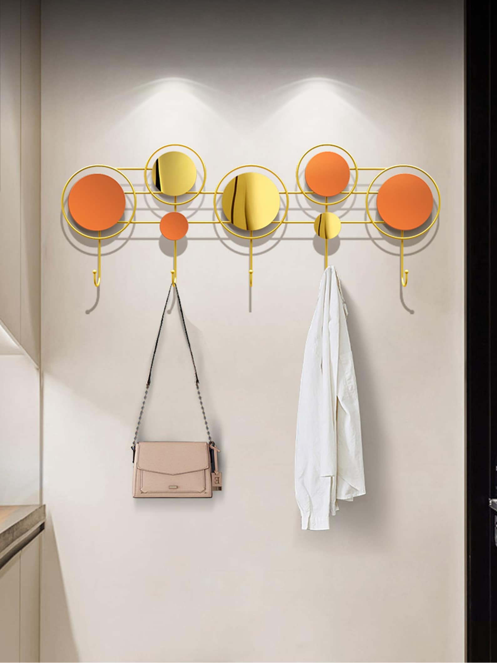 Modern Entryway Metal Coat Rack Wall Mount Mid Century Gold - Etsy