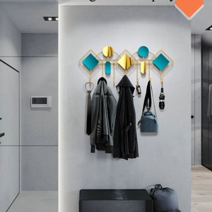 Mid Century Modern Wall Mounted Coat Hooks Rack, Perfect for Entryway ...