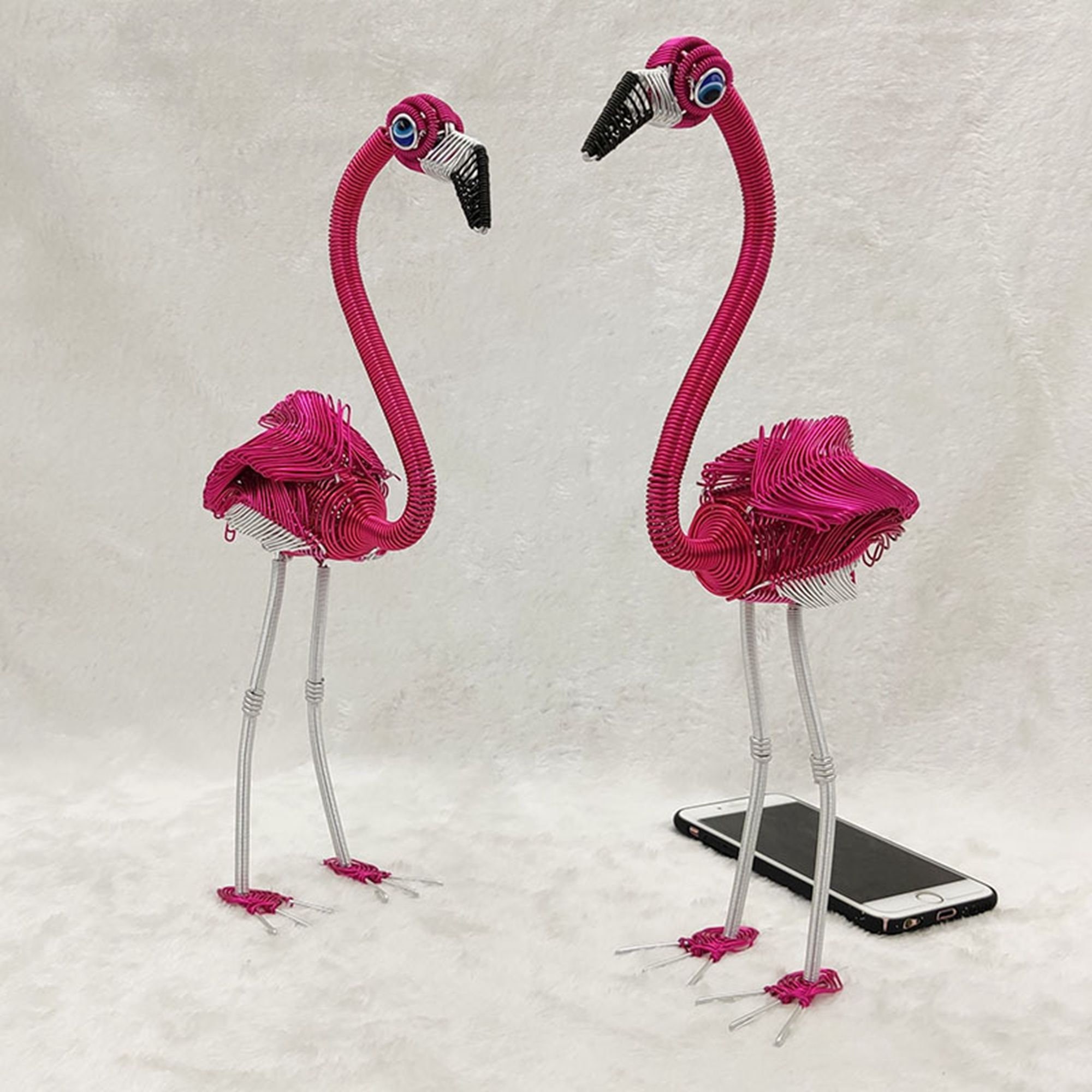 Pink Flamingo Statue Wire Art Sculpture Decor Bird Figurines - Etsy