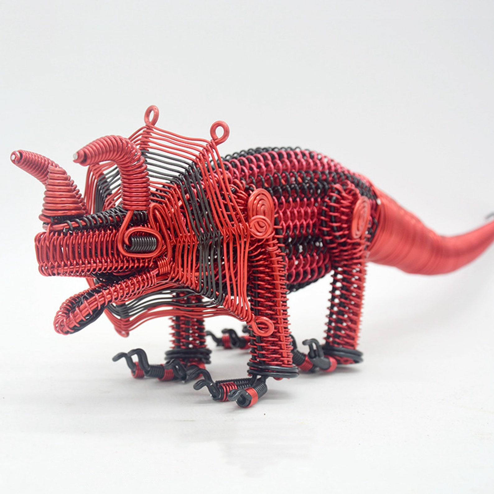 T-rex Statue Wire Art Sculpture Decor Triceratops Figurine - Etsy