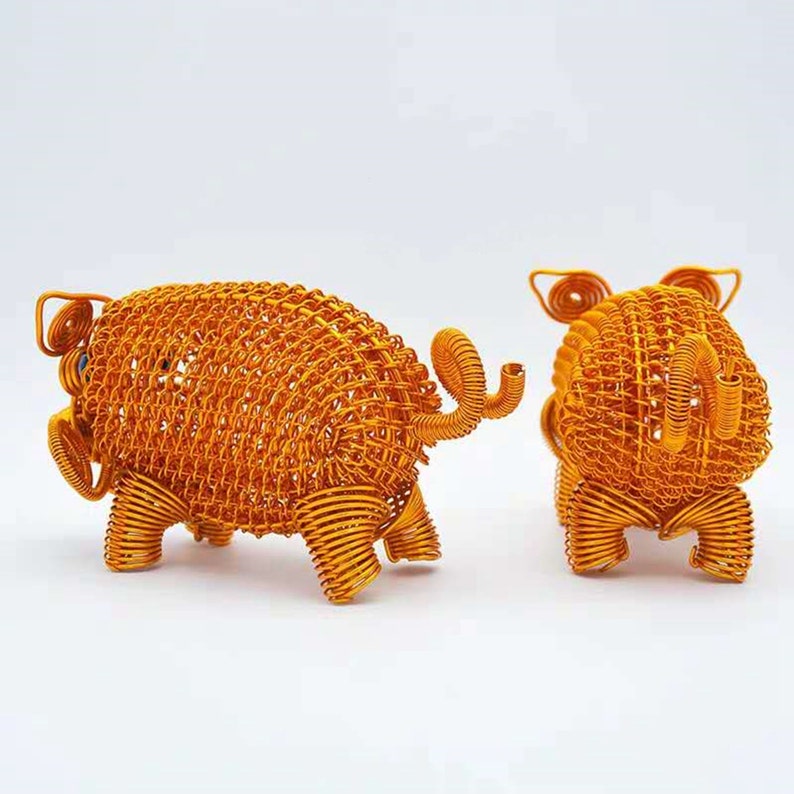 Pig Figurine Metal Pig Model Metal Pig Art Office Desk | Etsy