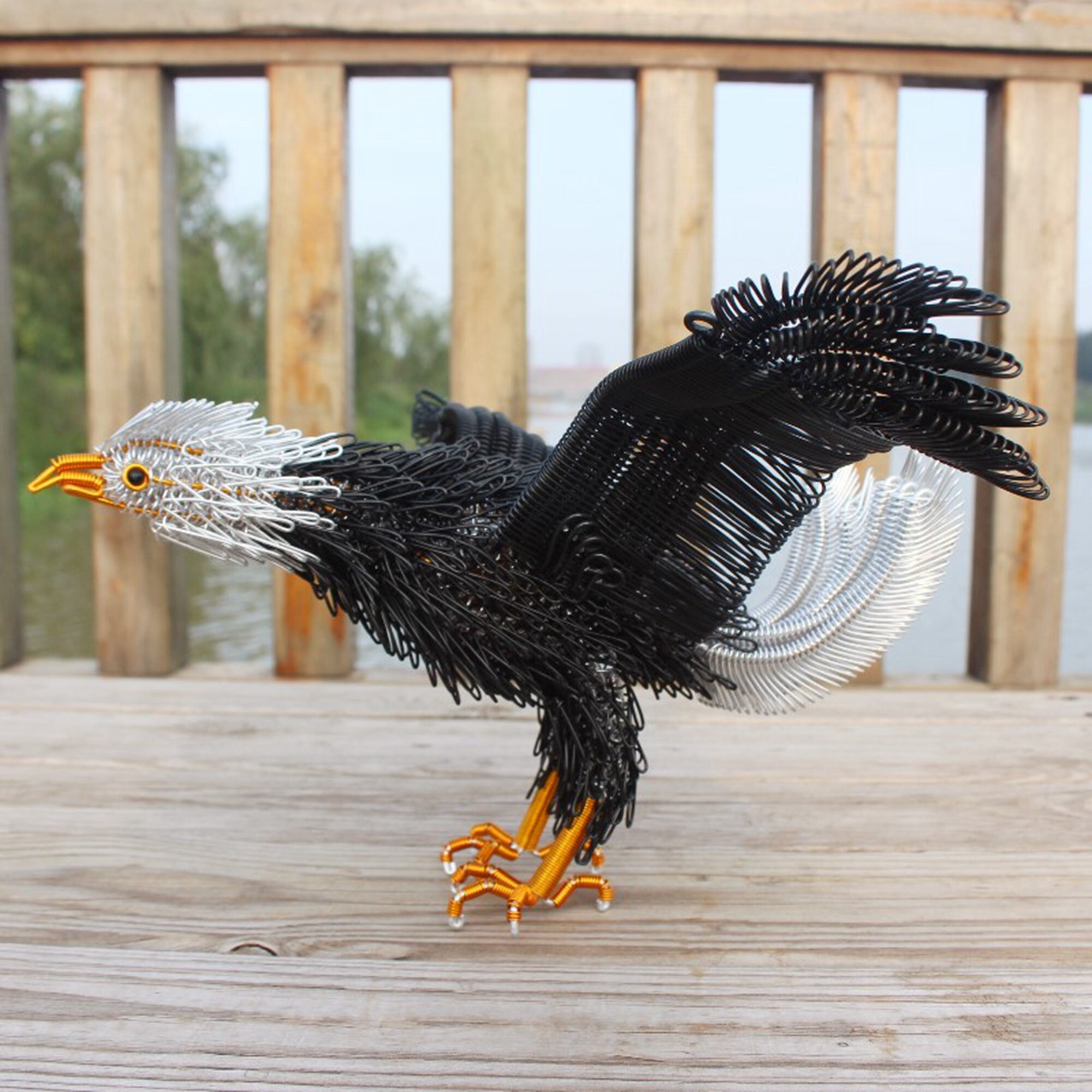 Wire Eagle Statue Sculpture Ornament Modern Eagle Figurine - Etsy