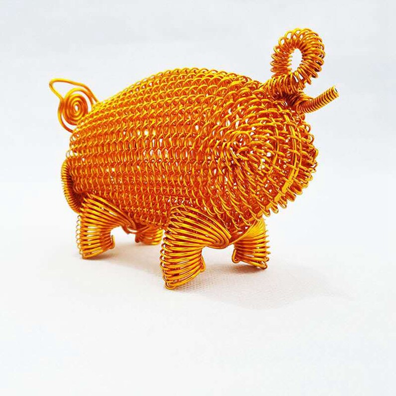 Pig Figurine Metal Pig Model Metal Pig Art Office Desk - Etsy