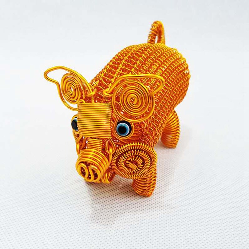 Pig Figurine Metal Pig Model Metal Pig Art Office Desk - Etsy