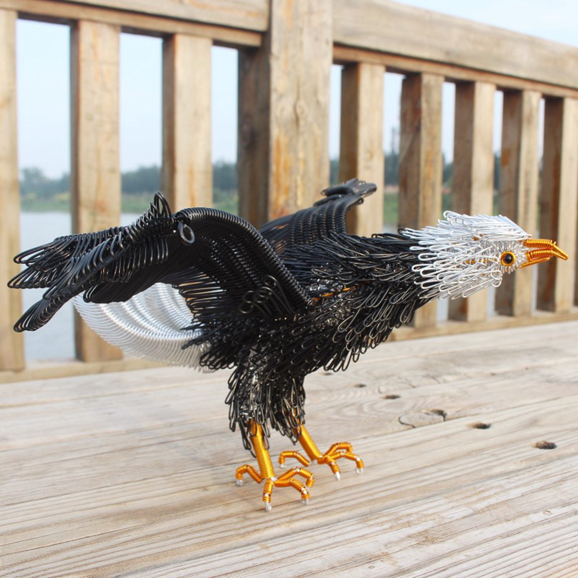 Wire Eagle Statue Sculpture Ornament Modern Eagle Figurine - Etsy