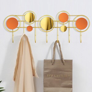 Modern Entryway Metal Coat Rack Wall Mount, Mid Century Gold Wall Coat ...