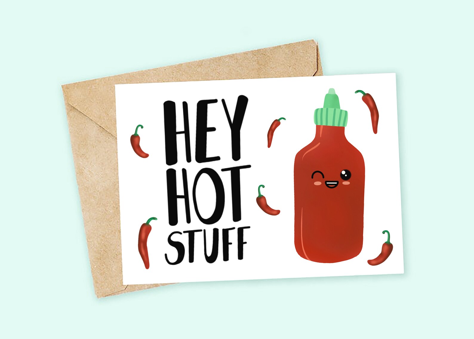 Hey Hot Stuff tarjeta picante del día de San Valentín - Etsy España