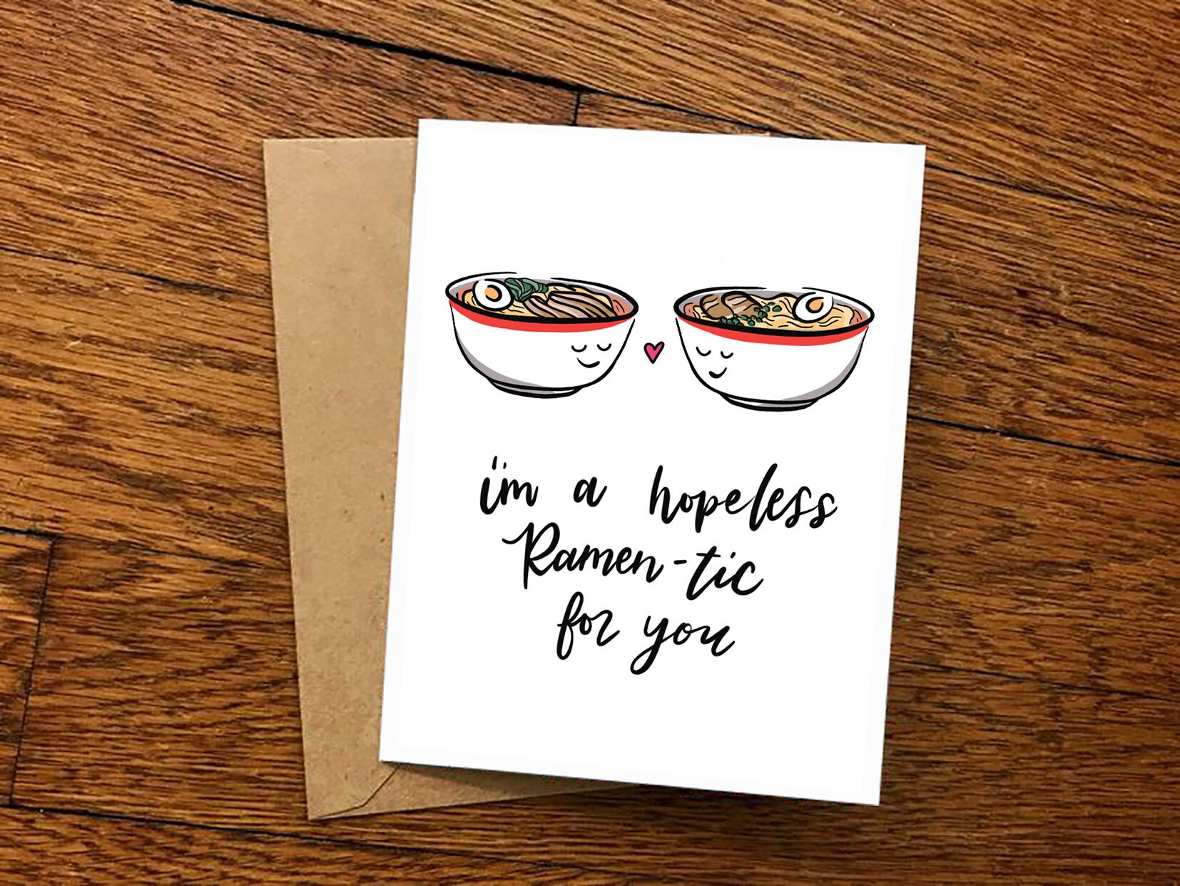 Hopeless Ramen-tic Valentines Day Card - Etsy