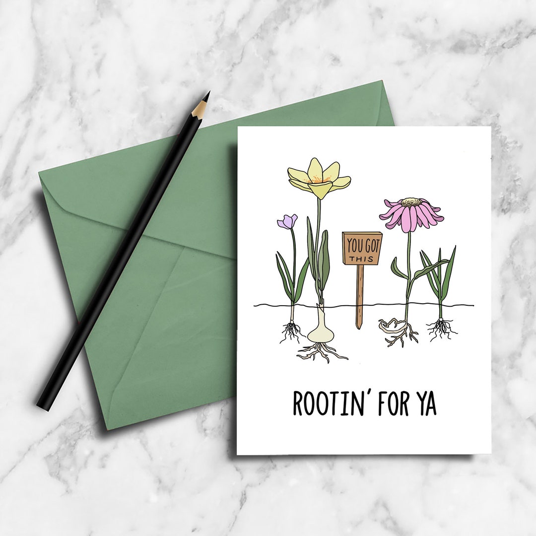 Rootin for Ya - Inspirational Hand Drawn Floral Digital Print Ready ...