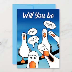 Dogital Card - Funny Seagull Valentine's Day Card - 'will You Be Mine ...