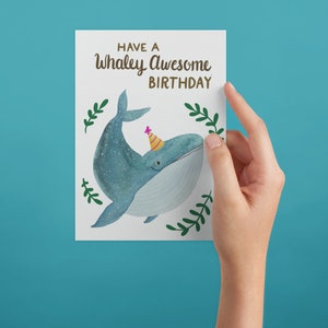 Have a Whaley Awesome Birthday- Happy Birthday Card - Etsy