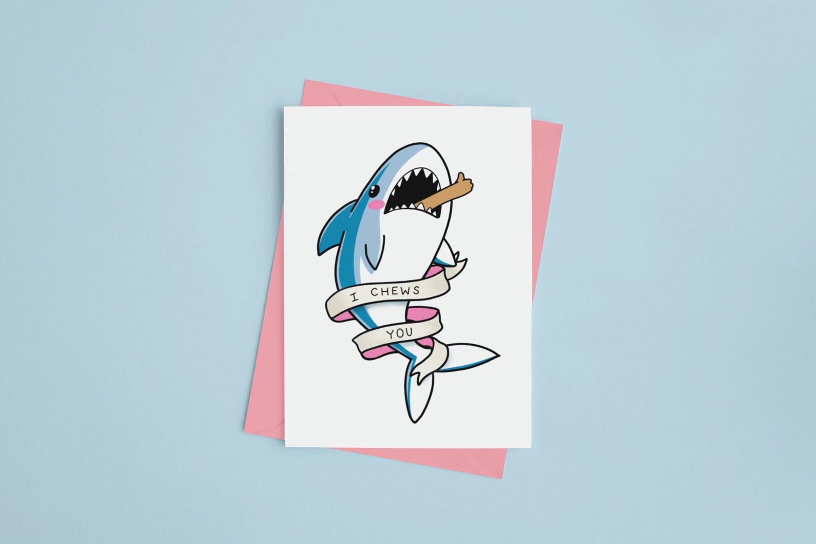 I Chews You - Shark Valentines Day Card - Etsy