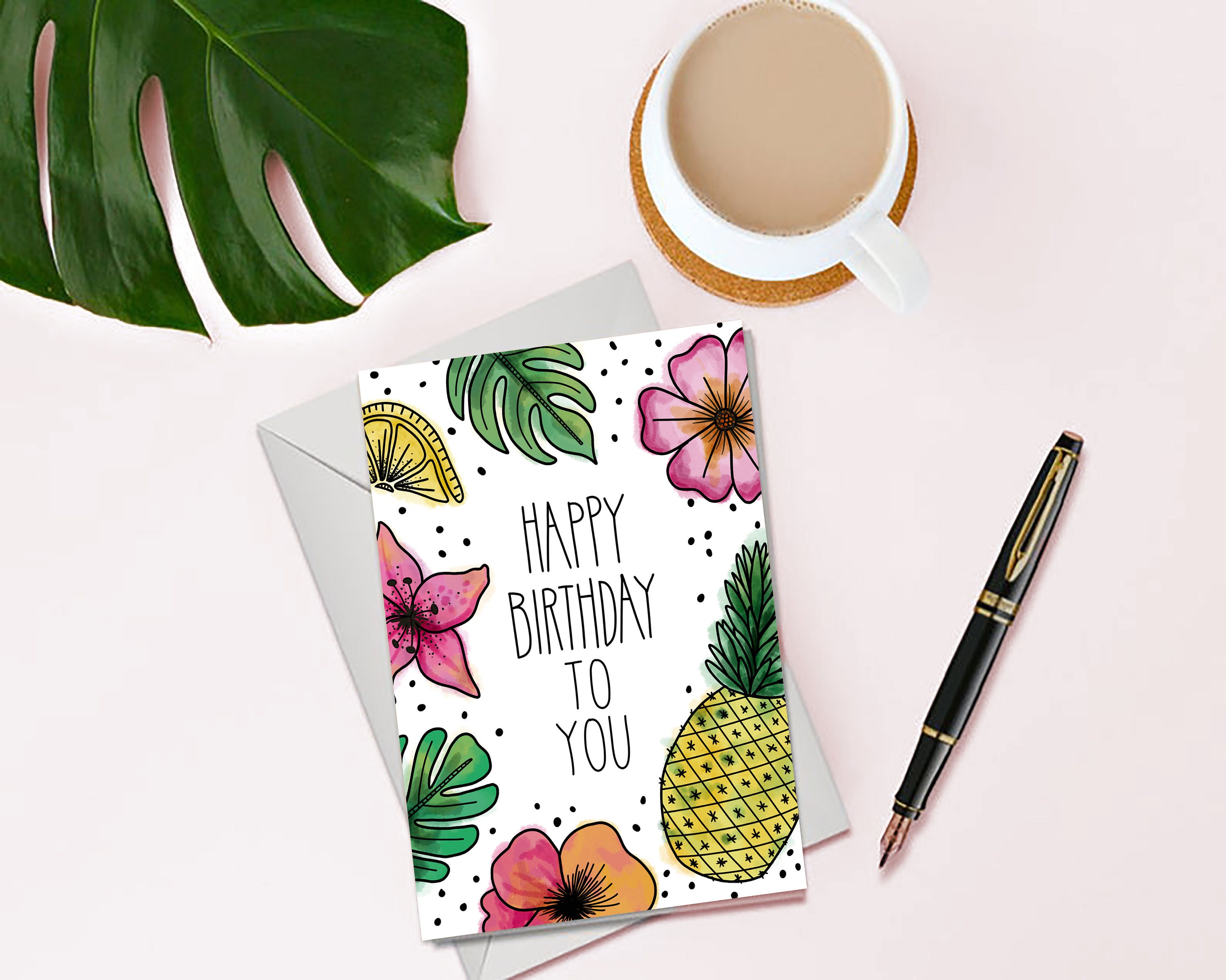 Tropical Happy Birthday to You Card - Etsy
