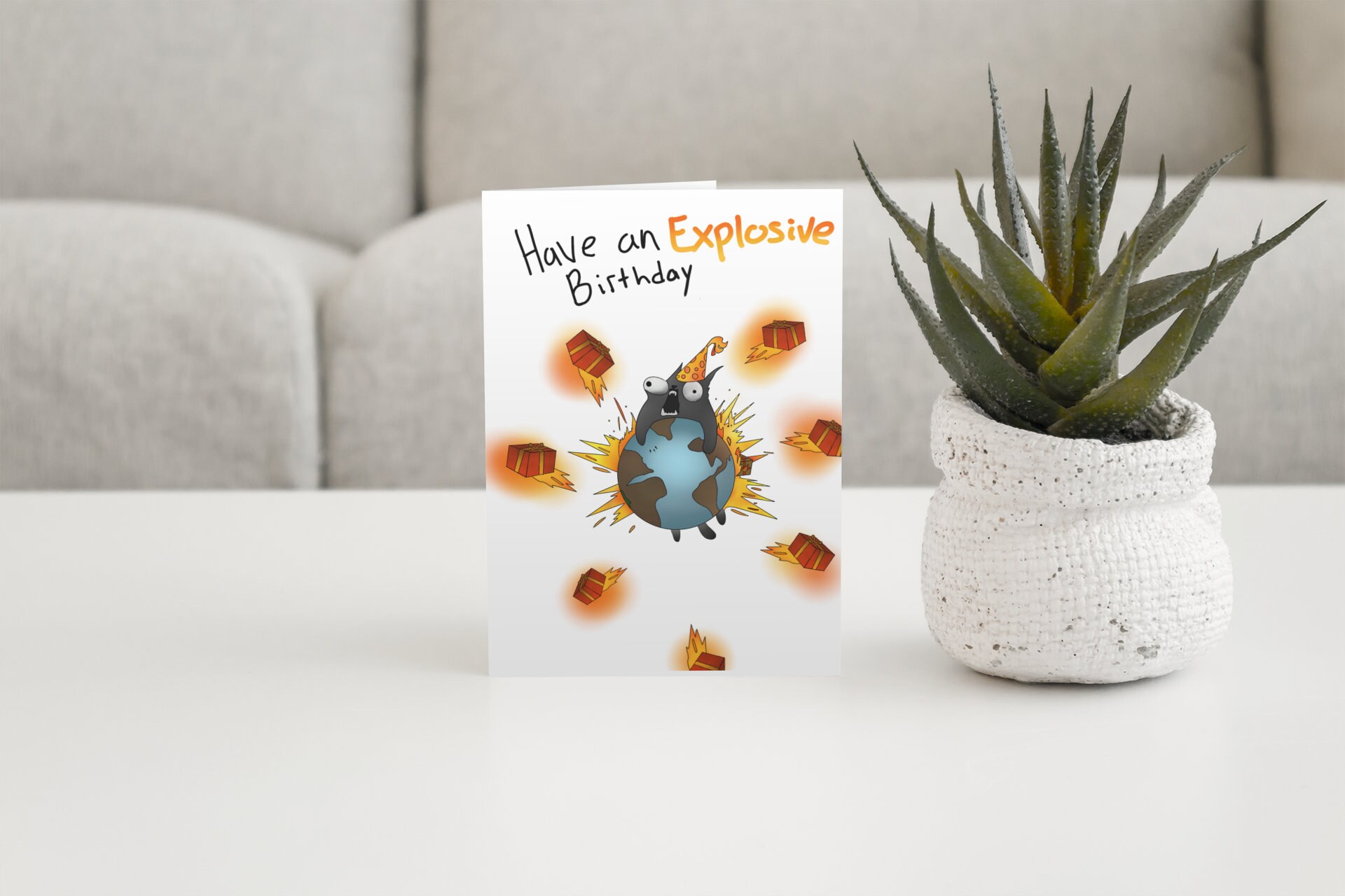 Exploding Kittens Funny Happy Birthday Card - Etsy