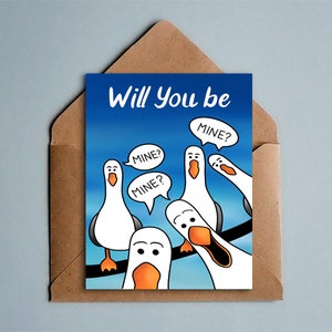 Dogital Card - Funny Seagull Valentine's Day Card - 'will You Be Mine ...