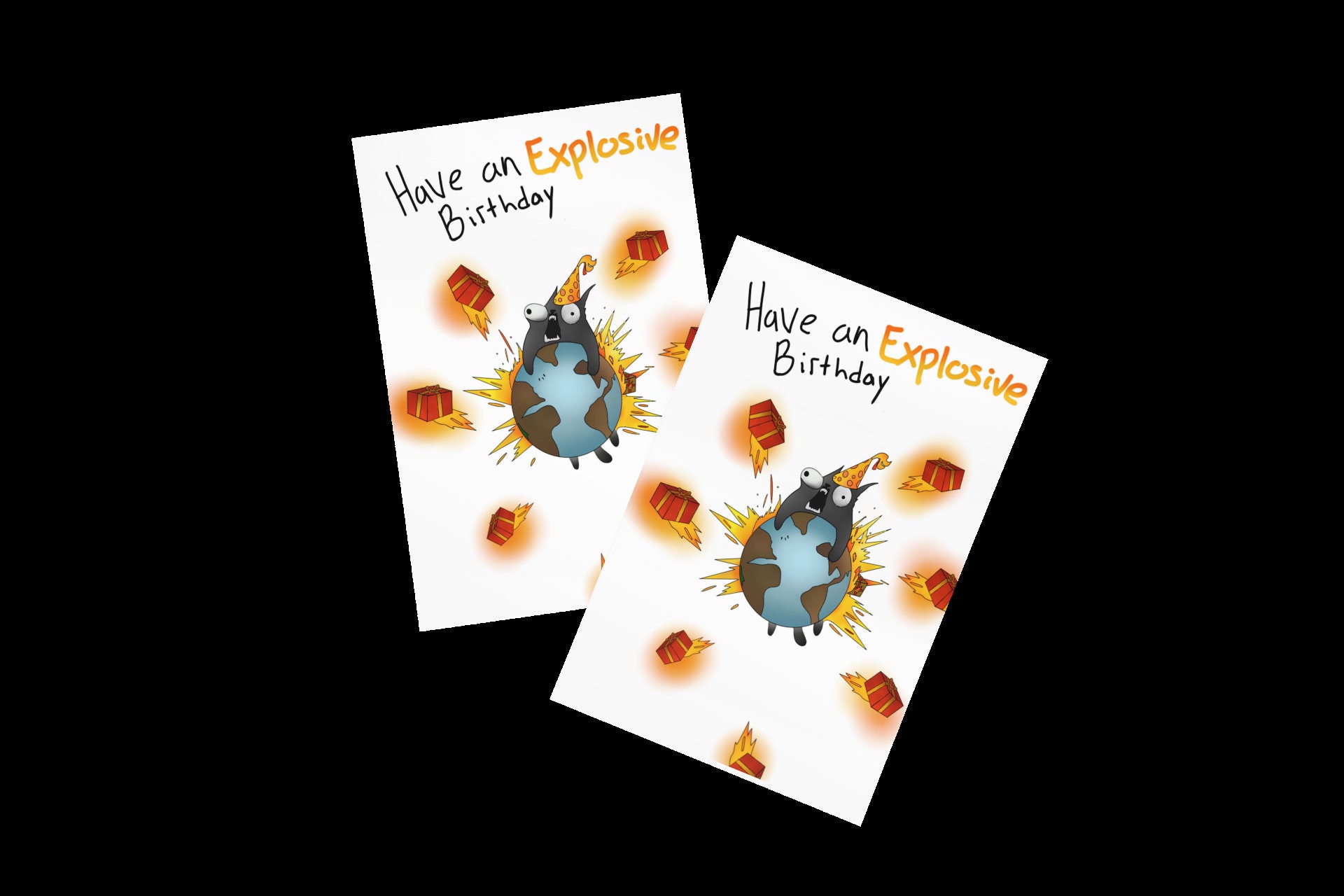 Exploding Kittens Funny Happy Birthday Card - Etsy