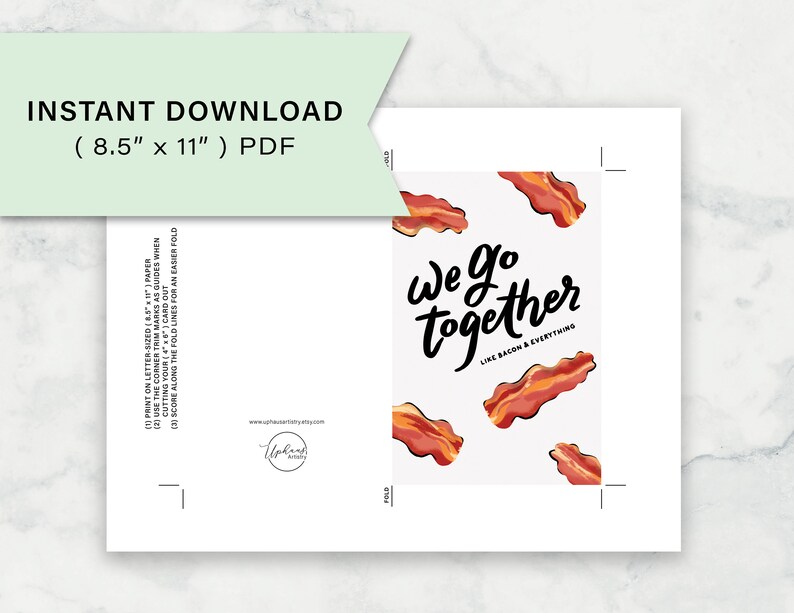 We Go Together Like Bacon and Everything - Bacon Lovers Digital PDF ...