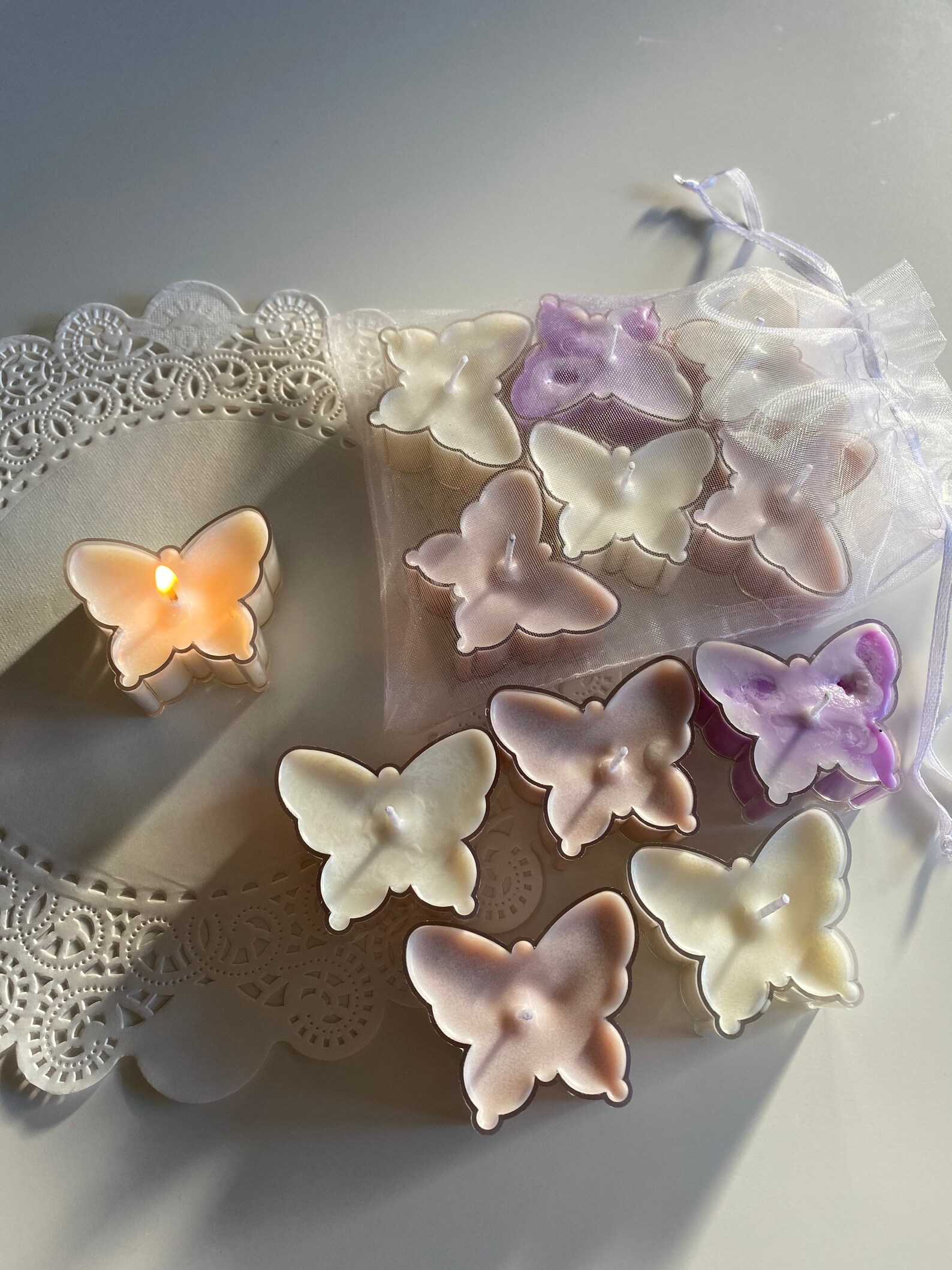 6 Tea Light Butterfly Candles-handcrafted,vegan,100%soy Wax - Etsy UK