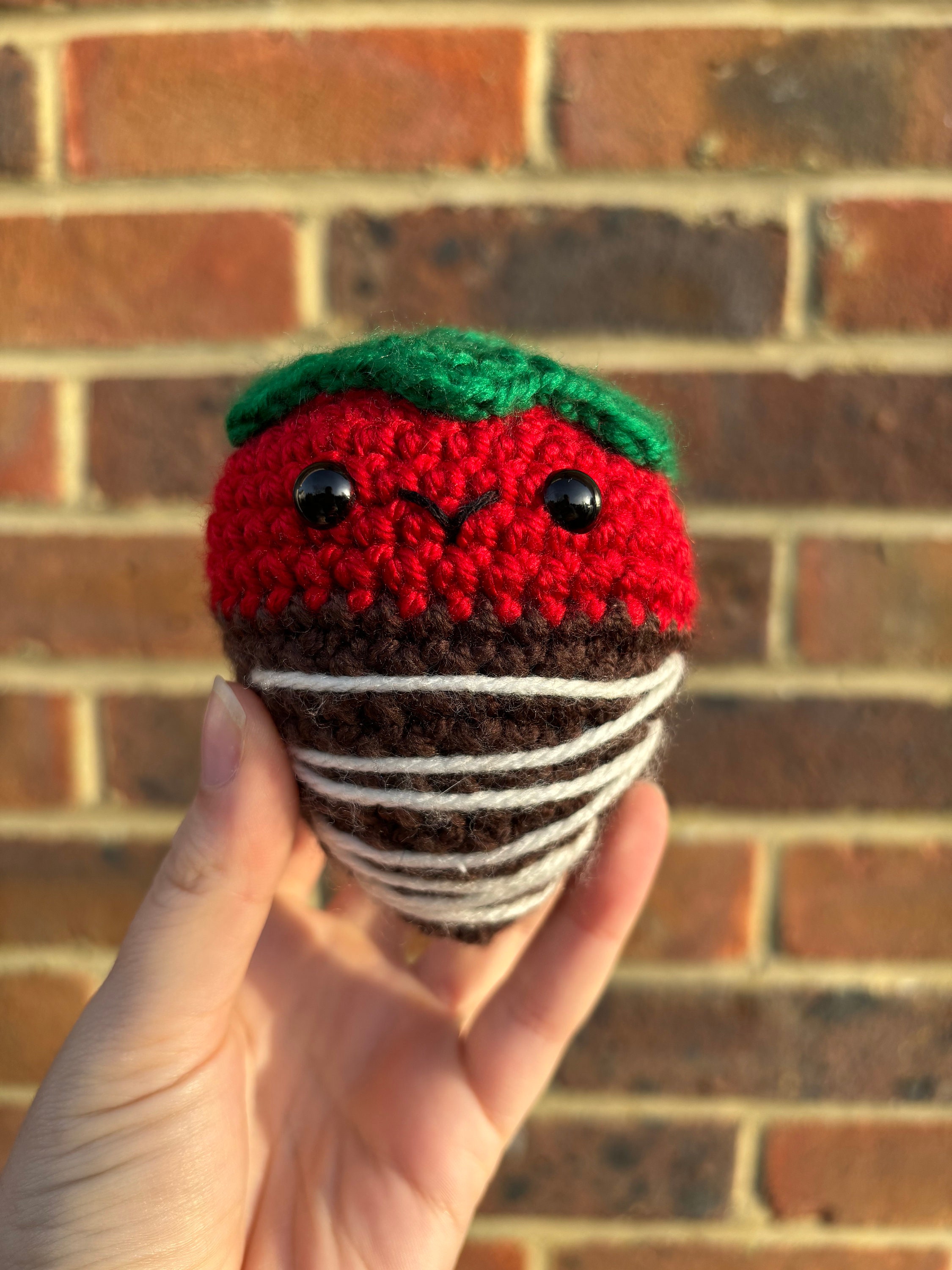 Yummy Chocolate Covered Strawberry Crochet Food Plushie Adorable - Etsy