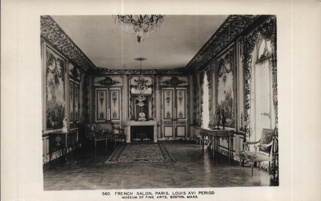 Vintage Real Photo Postcard French Salon Paris Louis XVI Period Museum ...