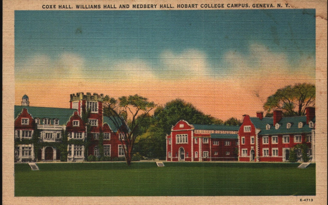 Vintage Linen Postcard Coxe Hall Williams Hall and Medbery Hall Hobart ...