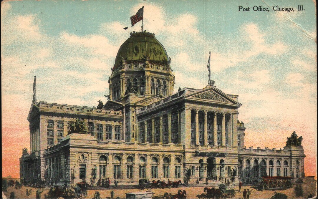 Vintage Pre-linen Postcard Post Office Chicago Illinois 1910s - Etsy