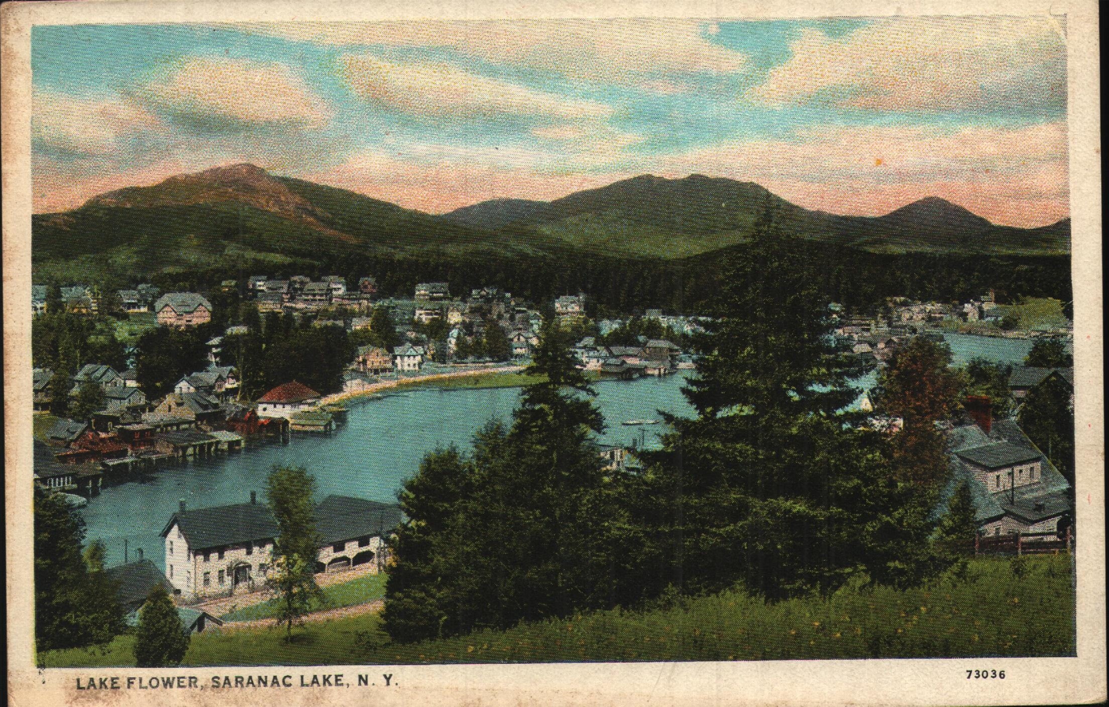 Vintage Pre-linen Postcard Lake Flower Saranac Lake New York 1920s - Etsy