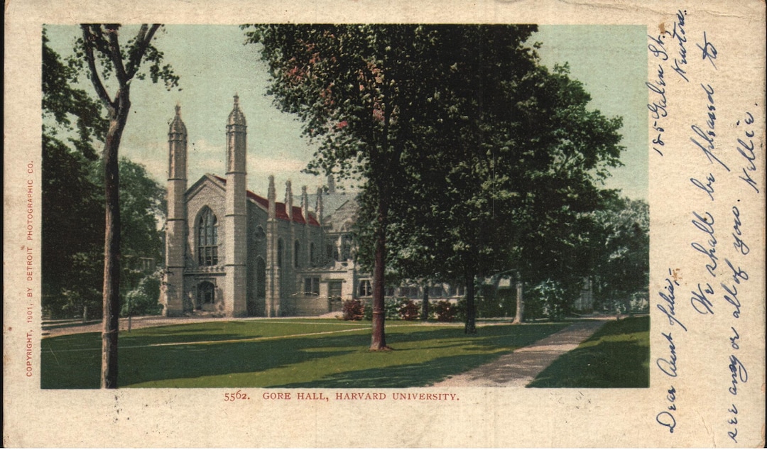 Vintage Pre-linen Postcard Gore Hall Harvard University Cambridge ...